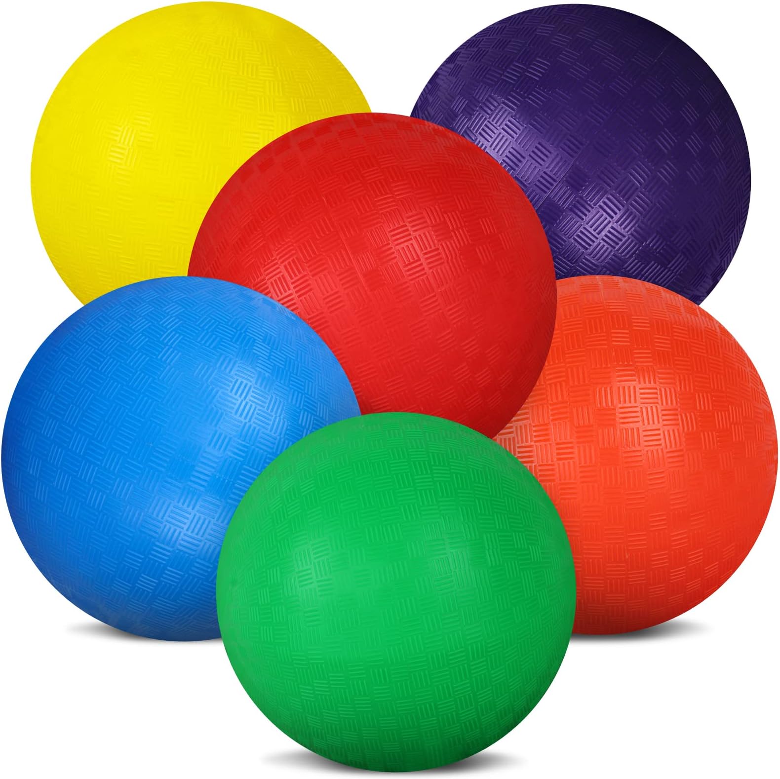 Amazon.com: 6 Pack 8.5 Inch Playground Balls with 1 Hand Pump and 6 ...