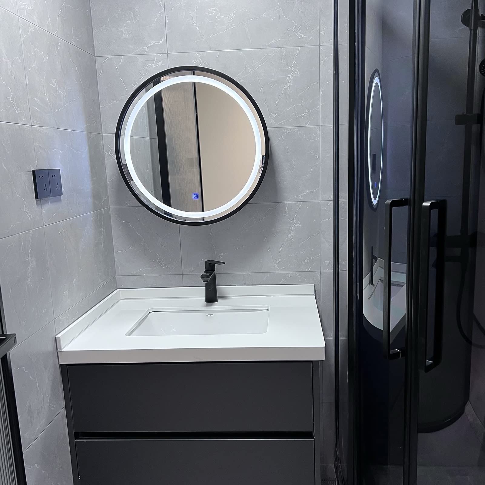 900mm Bathroom Bamboo Wall Mounted Vanity Solid Surface, 56% OFF