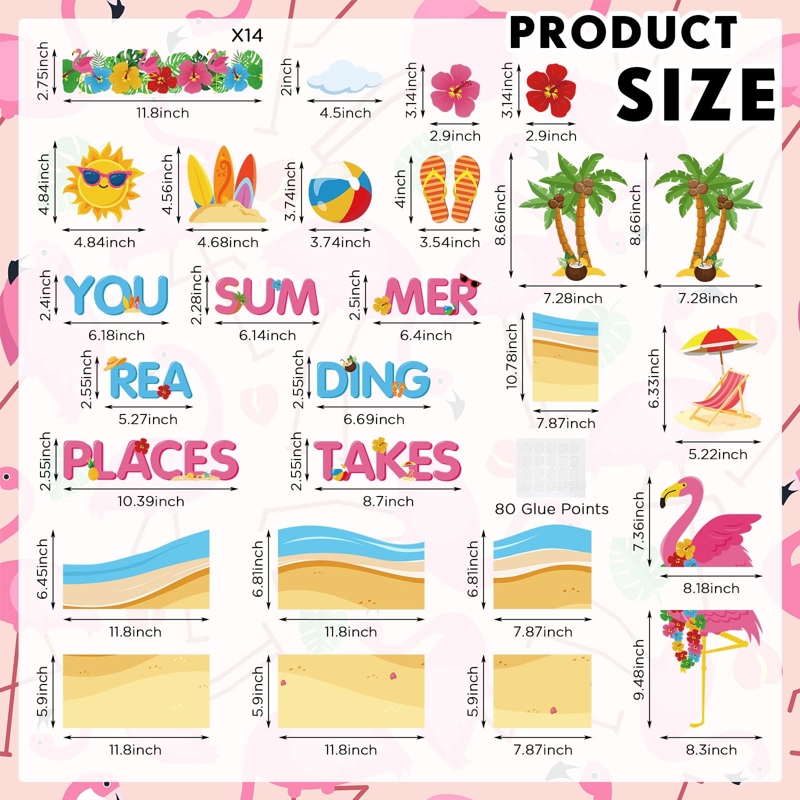 Snapklik.com : Pasimy Summer Bulletin Board Decorations Set Beach ...