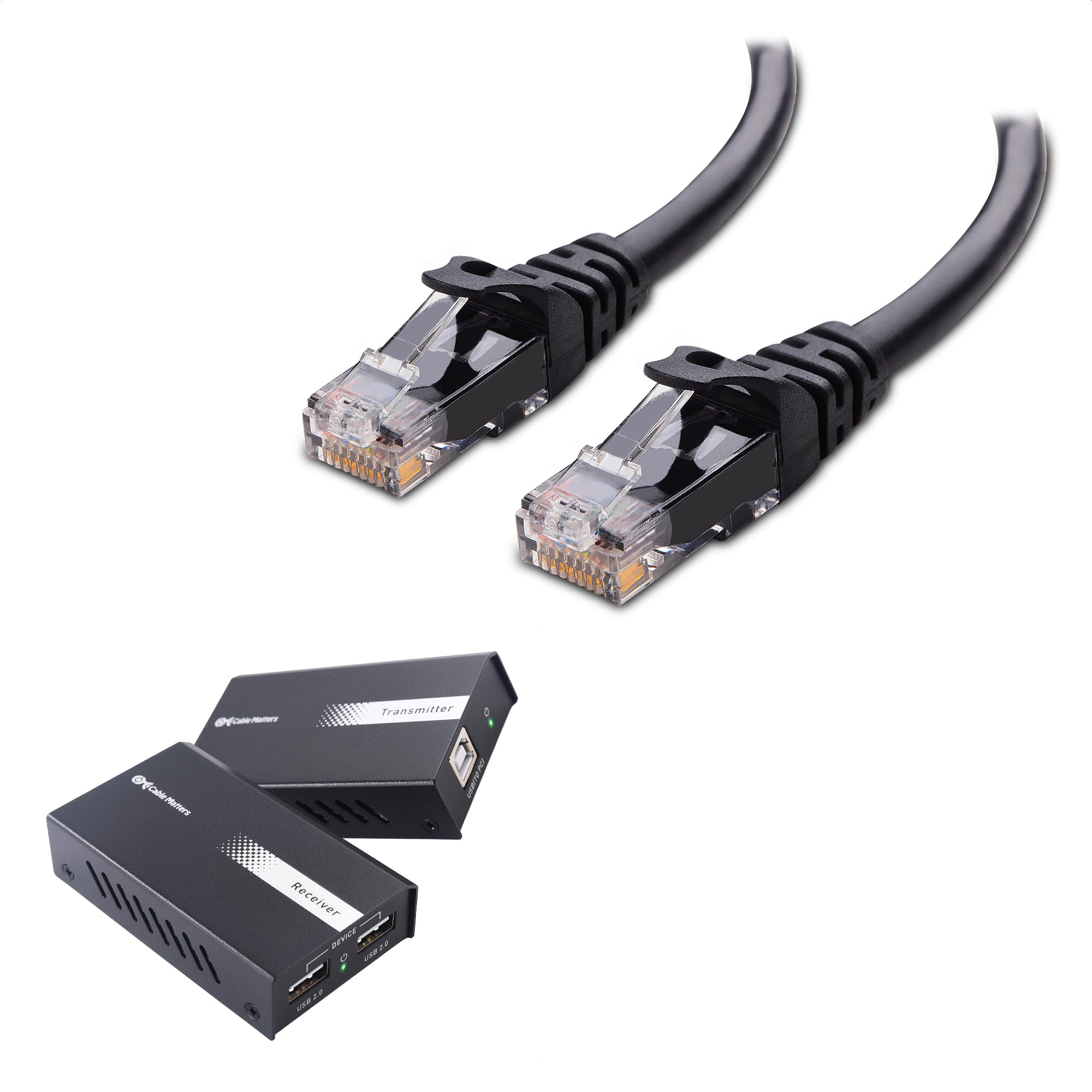 Amazon.com: Cable Matters USB Over Ethernet Extender with 2X USB Ports ...
