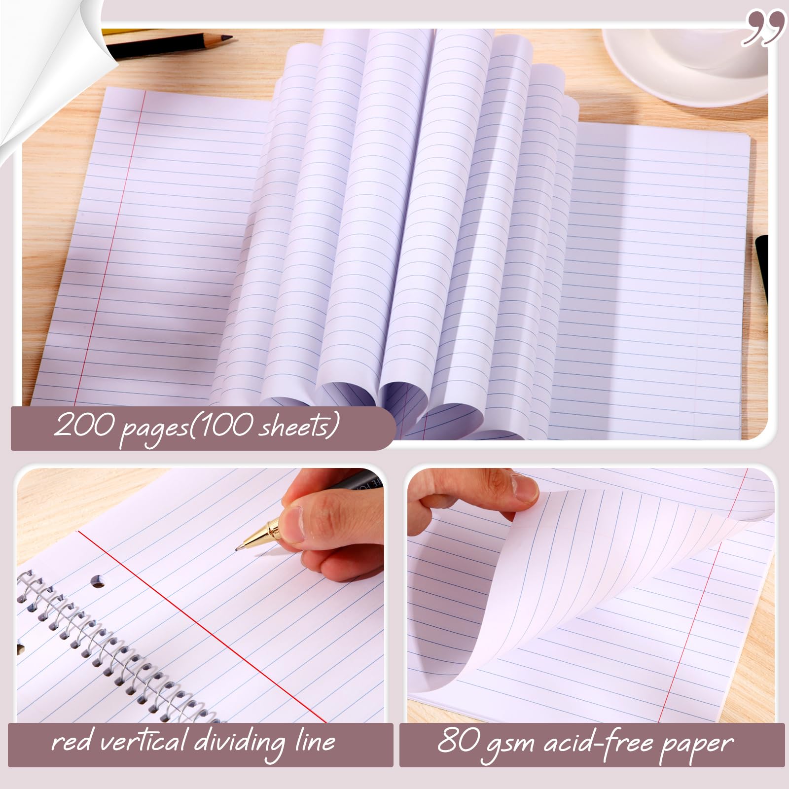 Snapklik.com : Teling 8 Pcs 1 Subject Spiral Notebook Wide Ruled ...