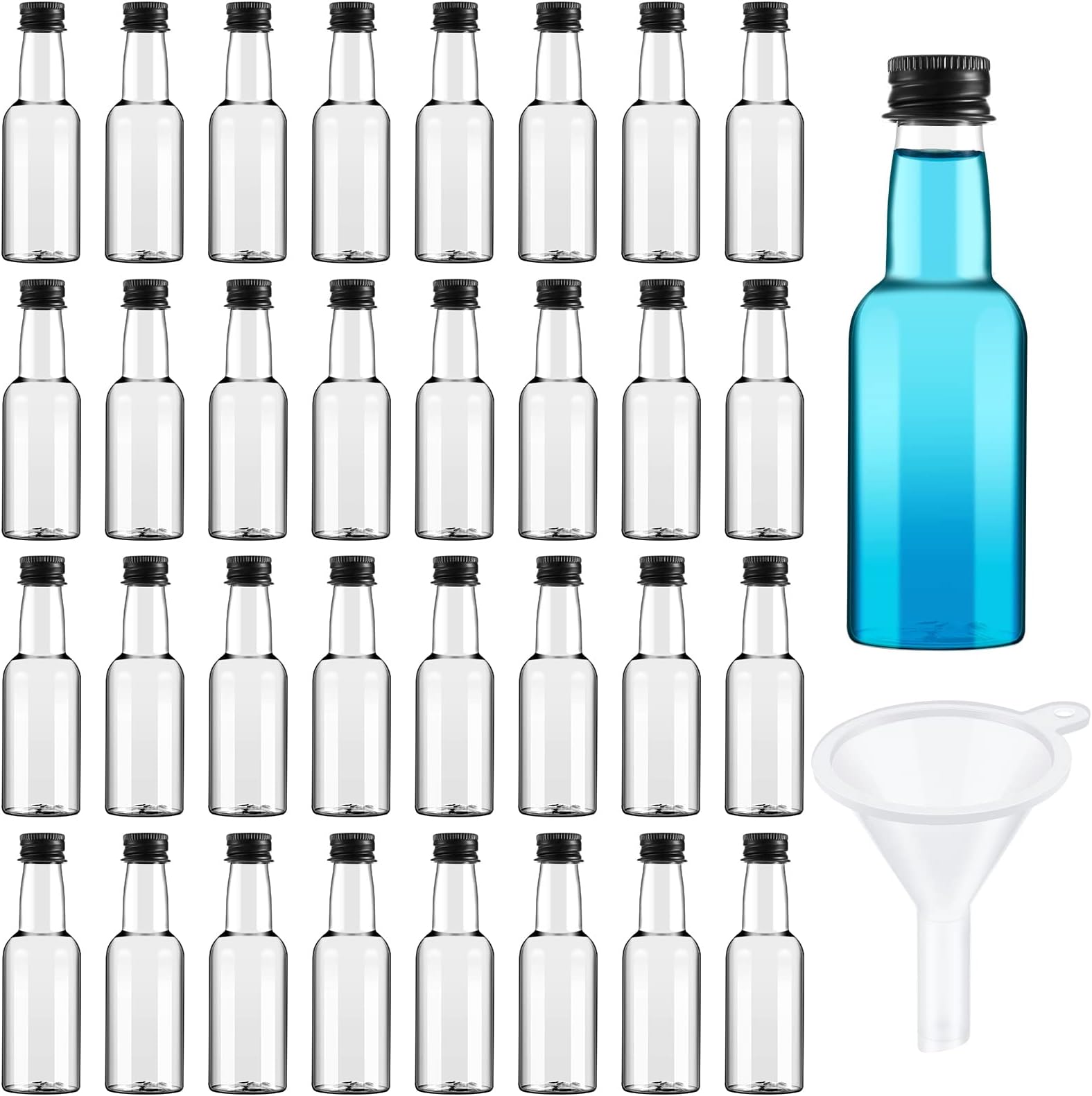 Amazon.com: 75 Pcs 1.7 Oz Mini Liquor Bottles Plastic Empty Spirit ...