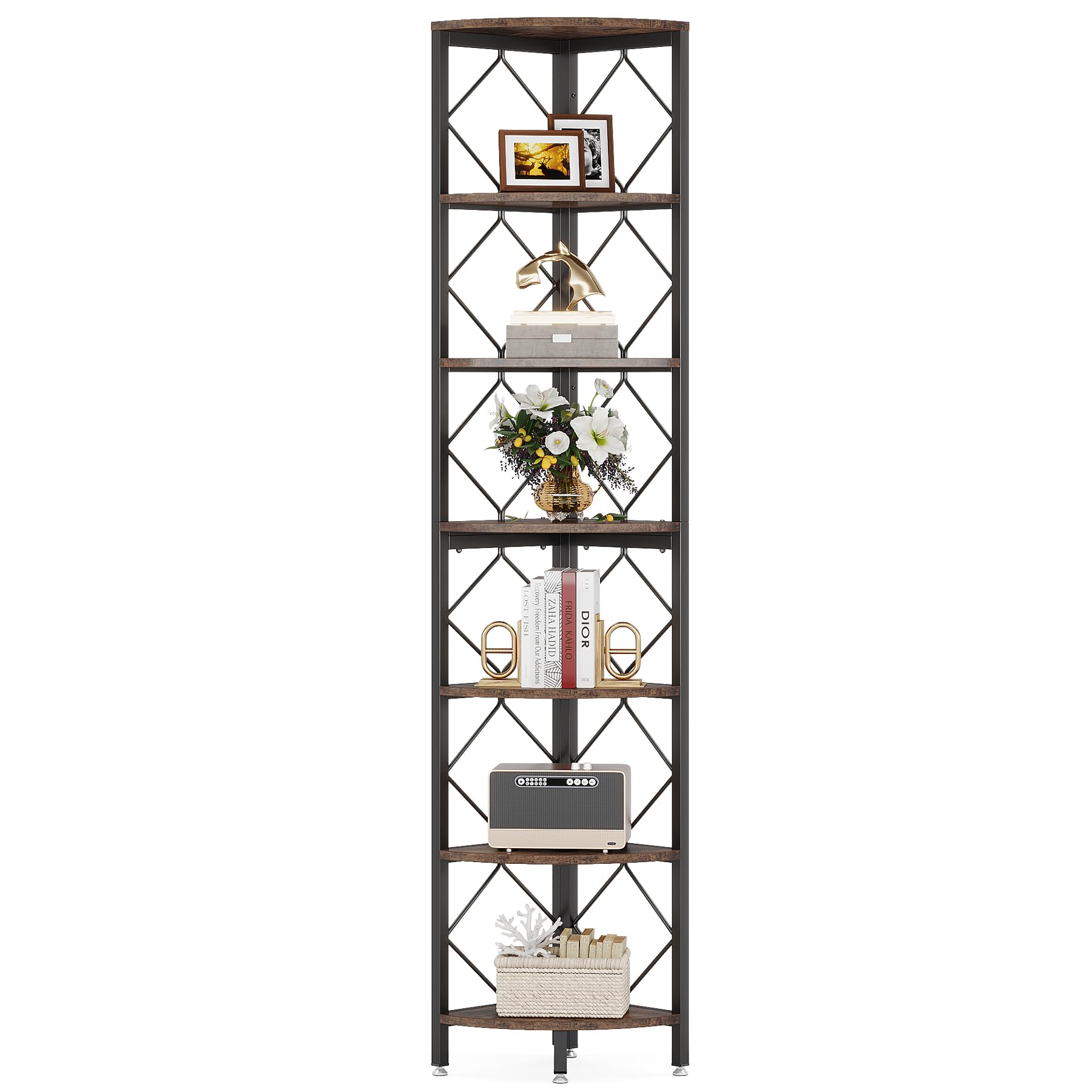 Amazon.com: Little Tree 7-Tier Corner Shelf, 78.7" Extra Tall Corner ...