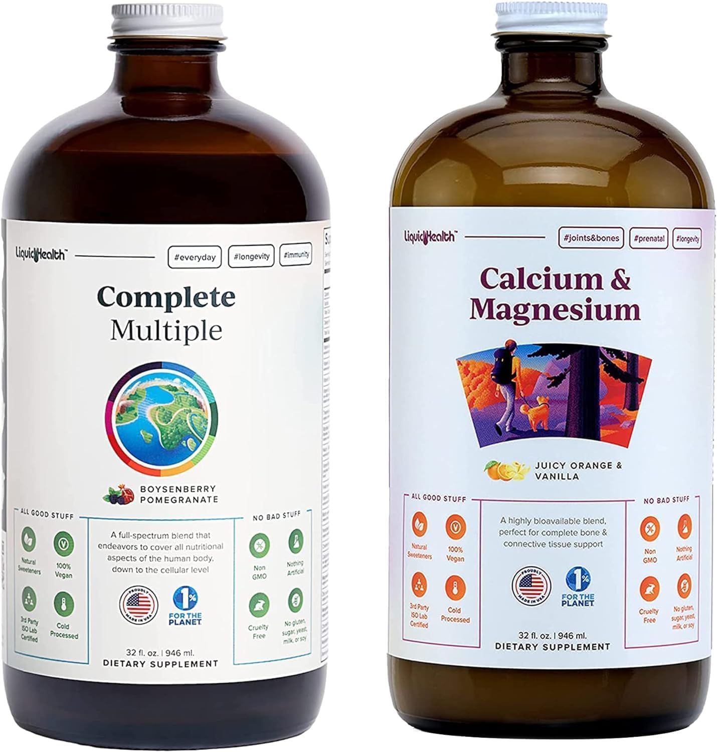 Amazon.com: LIQUIDHEALTH Complete Multiple Multivitamin & Calcium and ...