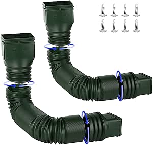 Amazon.com: Syrisora 2 Pack Rain Gutter Downspout Extensions Flexible ...