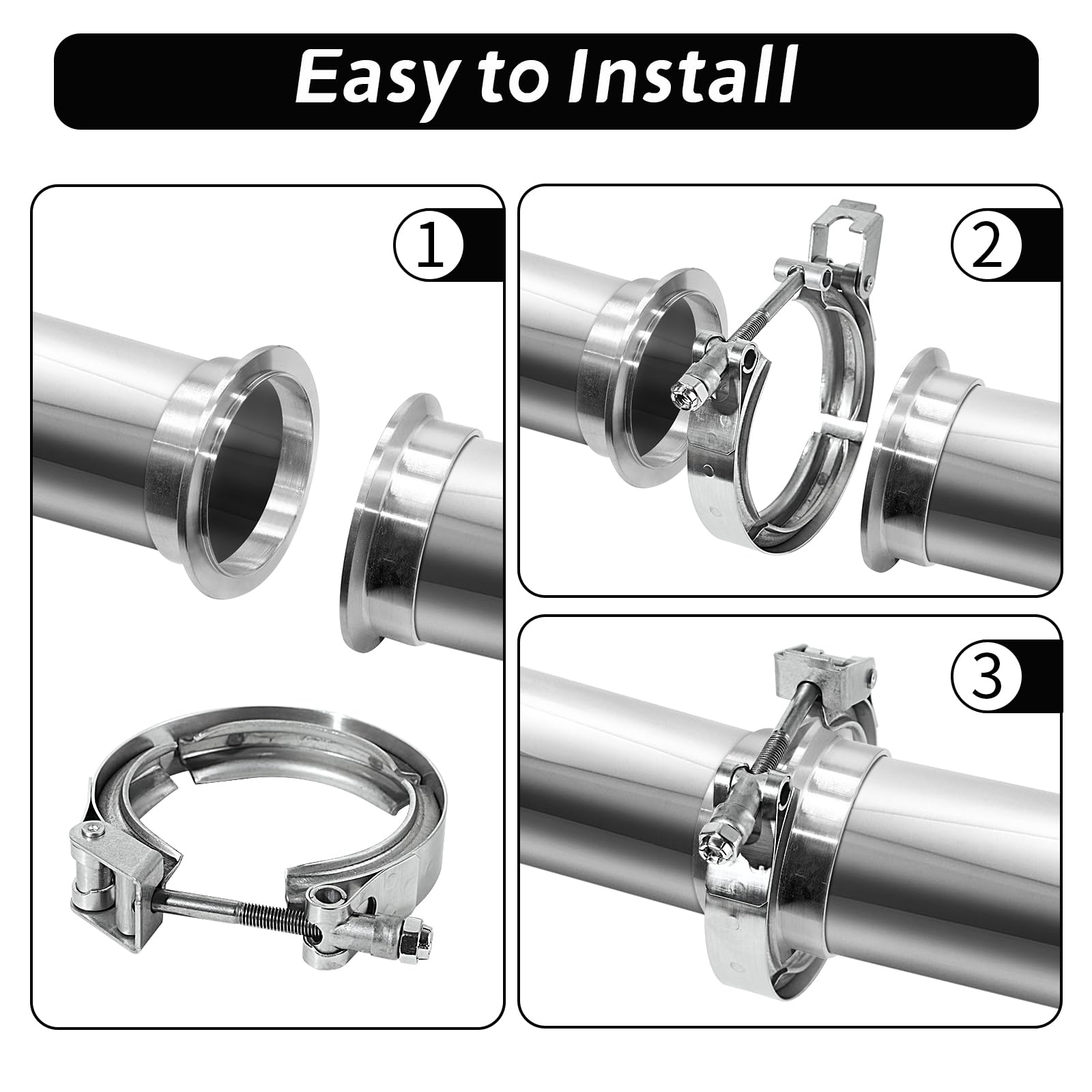 Snapklik.com : 1.5 Inch Quick Release V Band Clamp 1.5" Universal V ...