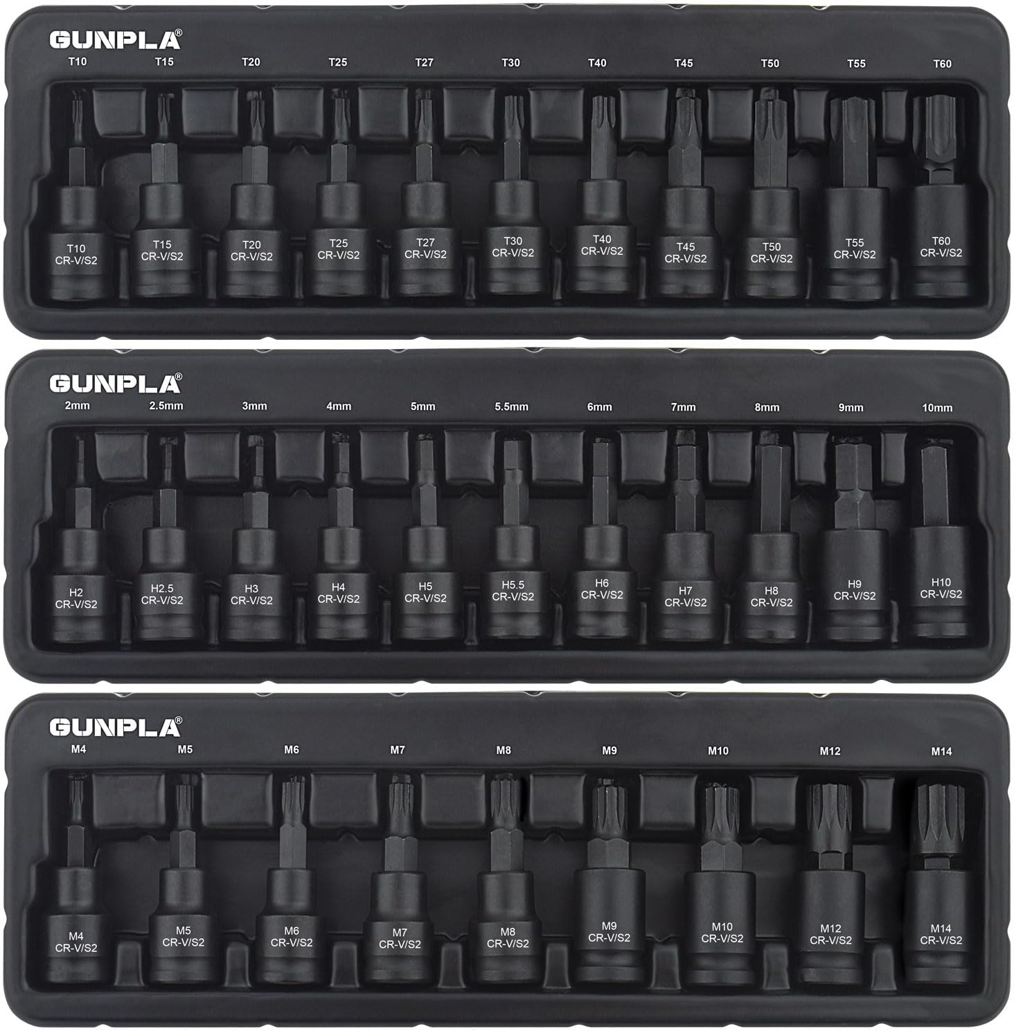 Gunpla 3/8 Inch Drive Impact Bits Sets Heavy Duty CR-V, S2 Steel ...