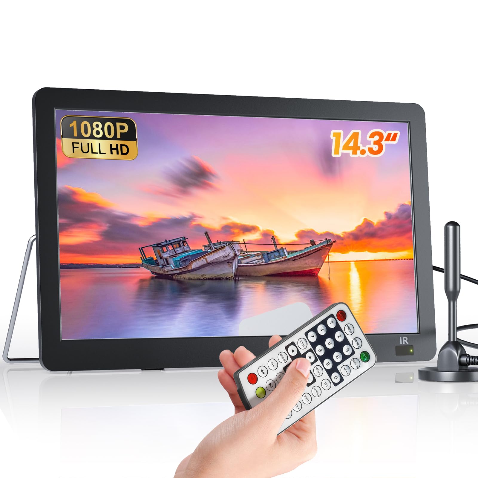 Amazon.com: NORTHING 14.3" Portable TV with Antenna ATSC Tuner, 1080P ...