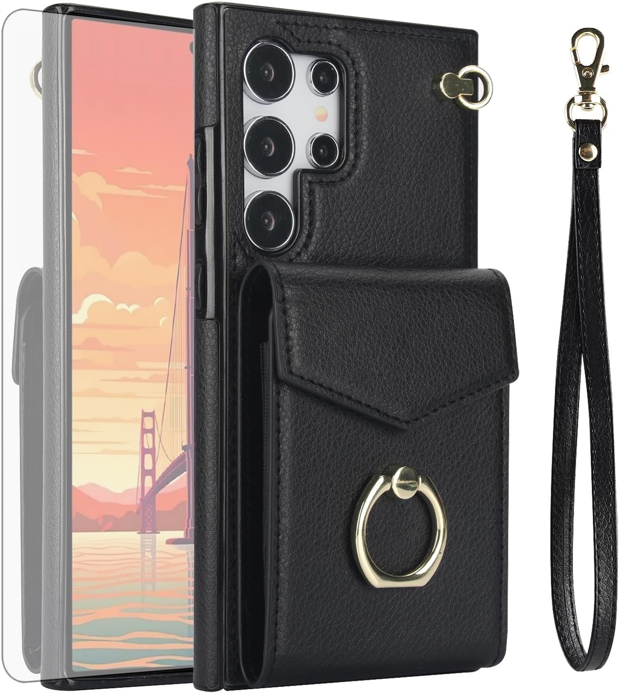 Amazon.com: Asuwish Phone Case for Samsung Galaxy S25 Ultra 5G Wallet Cover with Tempered Glass ...