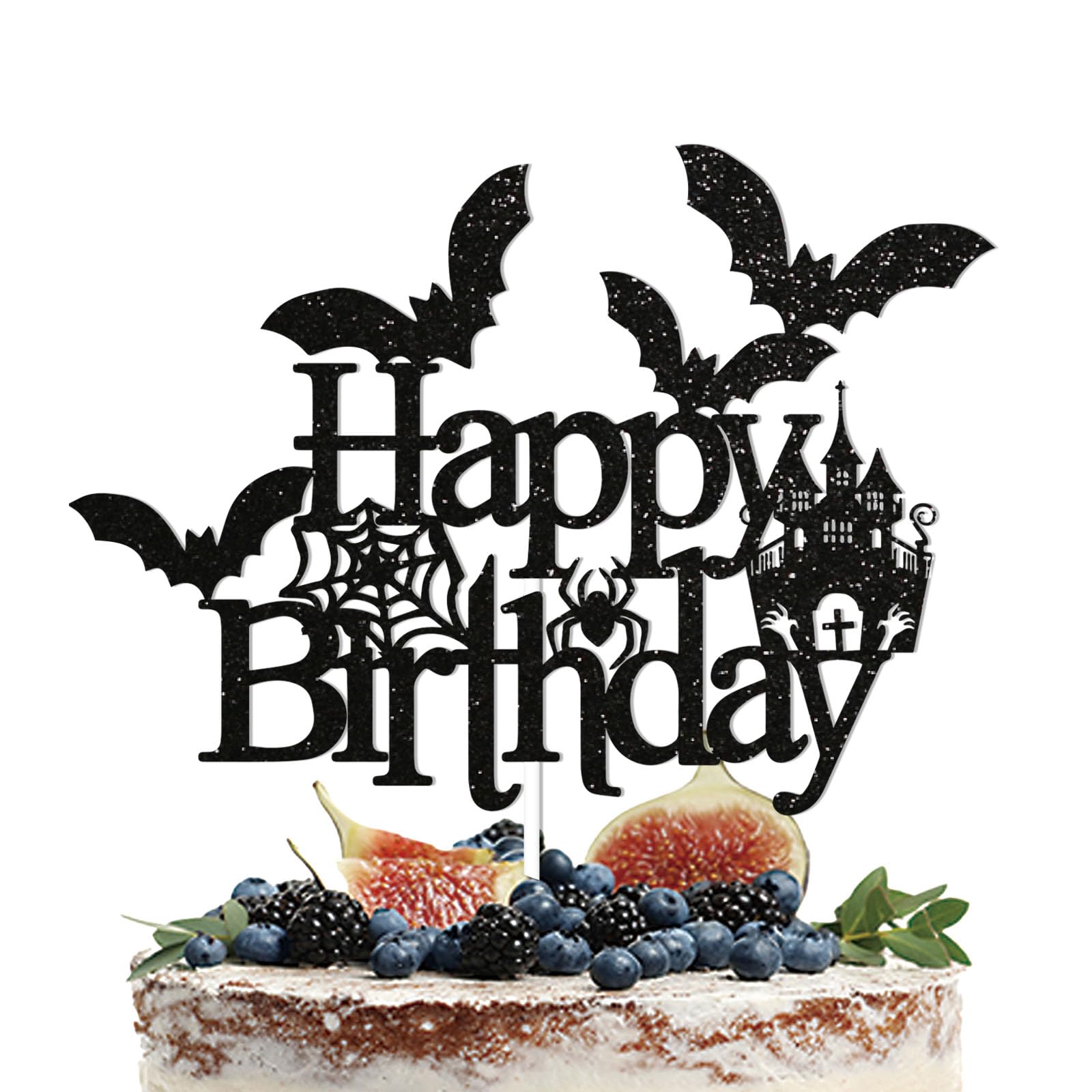 Amazon.com: Bat Happy Birthday Cake Topper - Halloween Birthday Cake ...