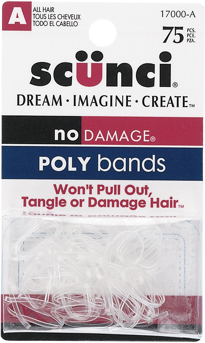 Amazon.com: Scunci 1700003A048 Mini Poly Bands 75 Count : Office Products