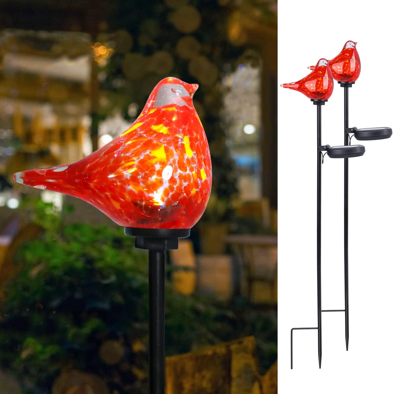Solar Garden Lights Outdoor Decorative - Cardinal Solar Garden Stake ...