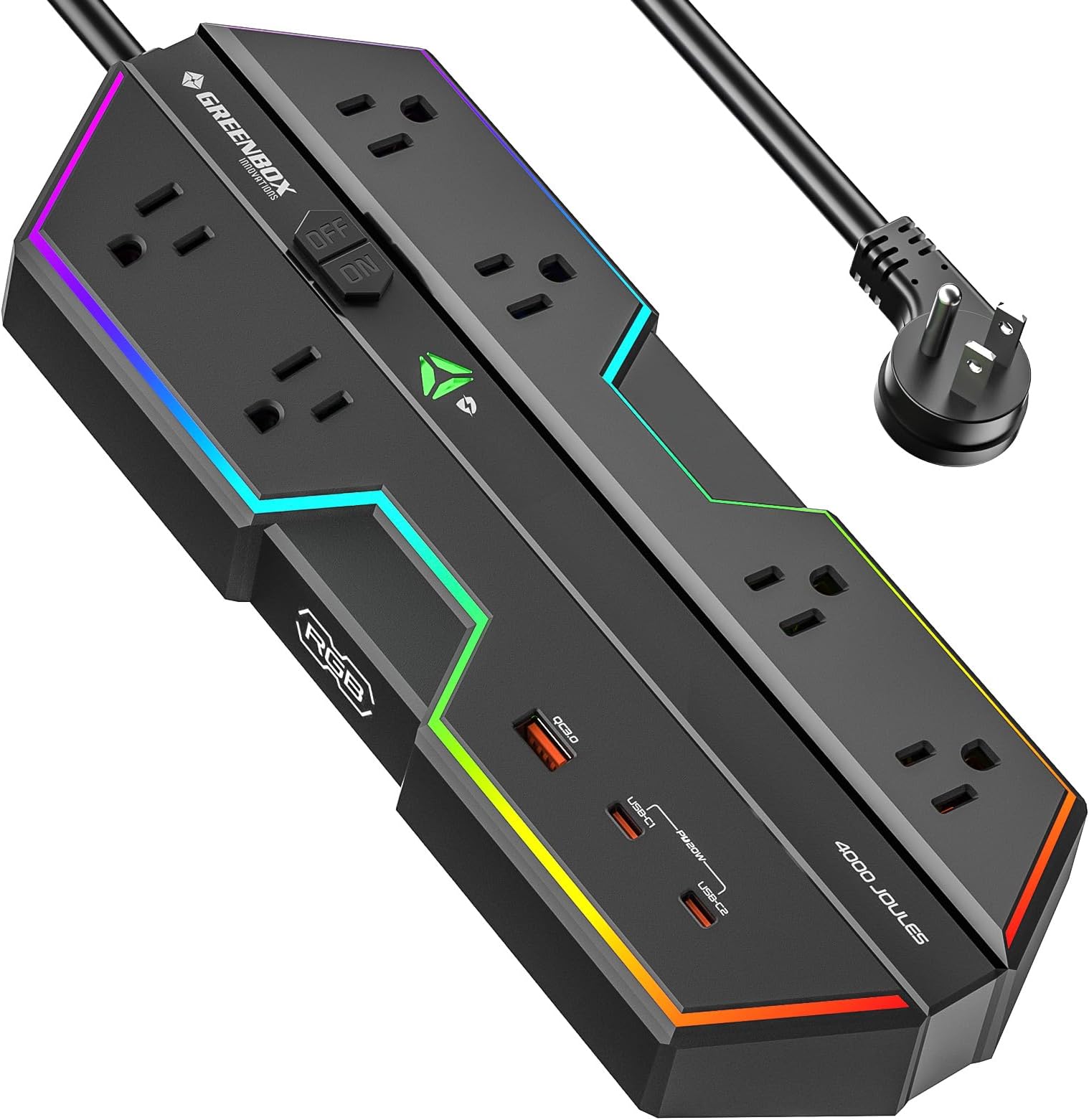 Amazon.com: 4000J Surge Protector Power Strip with USB Ports, 6 Outlet ...