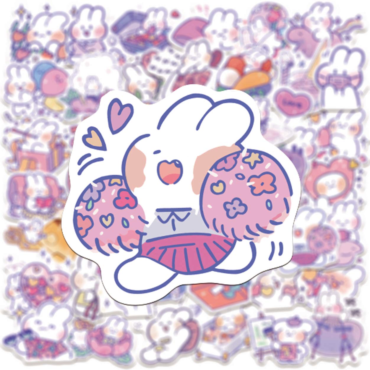 Mongmong Kawaii Rabbit Stickers for Scrapbook 50 Pack Cute Stickers for ...