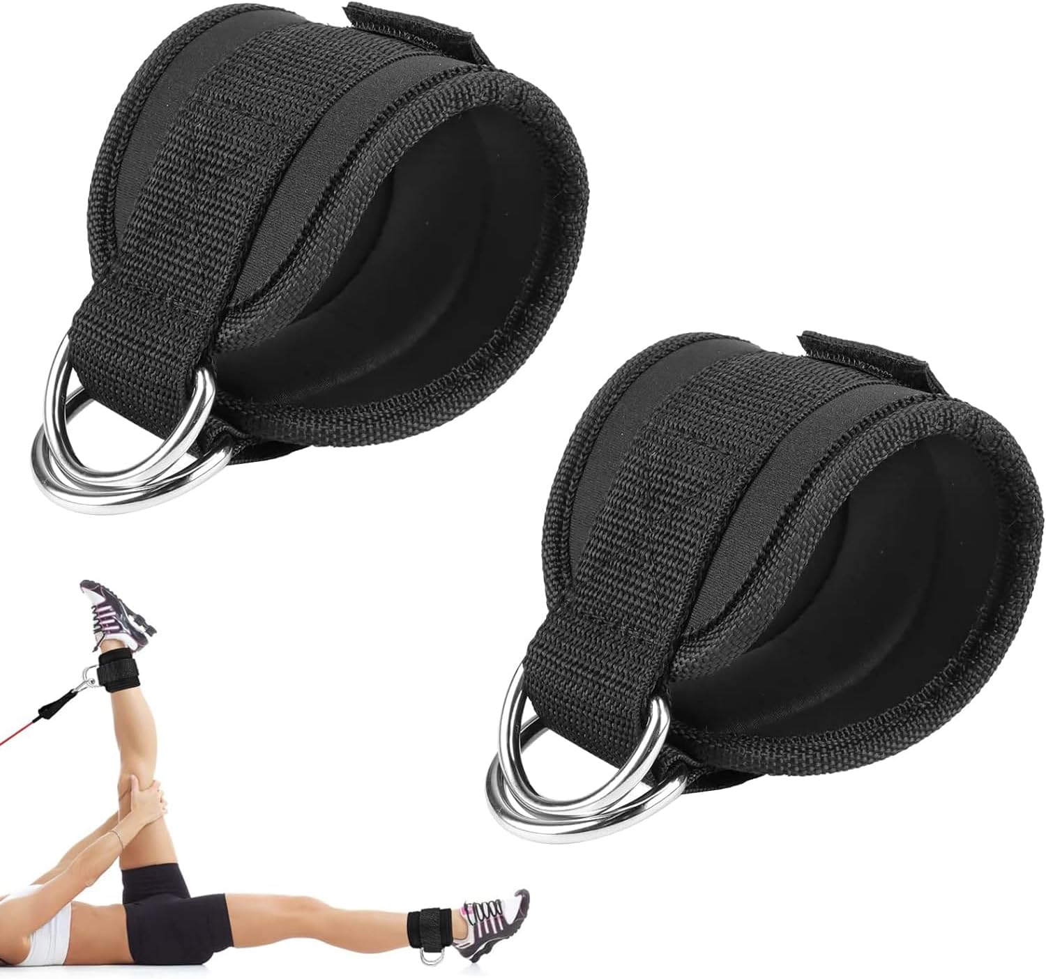 Pair Ankle Strap for Cable Machines and Resistance Bands,Gym Glute ...