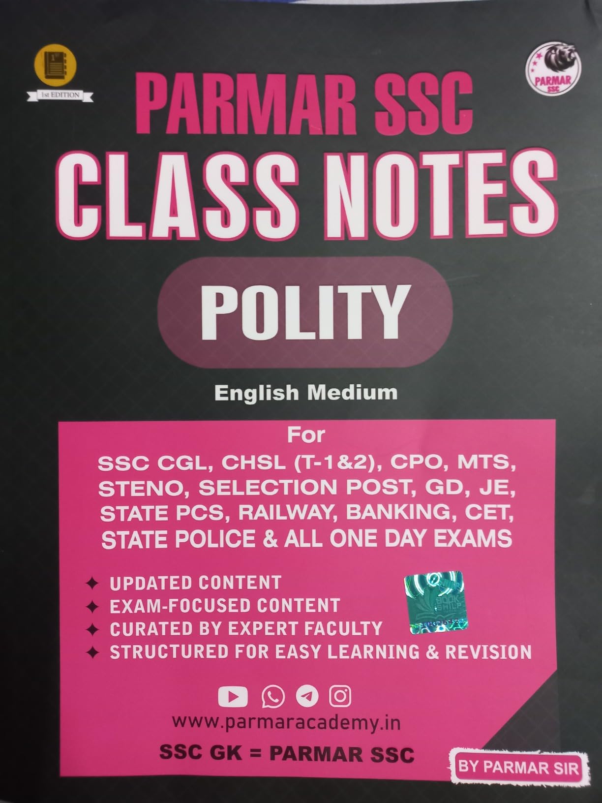 Buy Parmar SSC Class Notes Indian Polity Book Online at Low Prices in ...