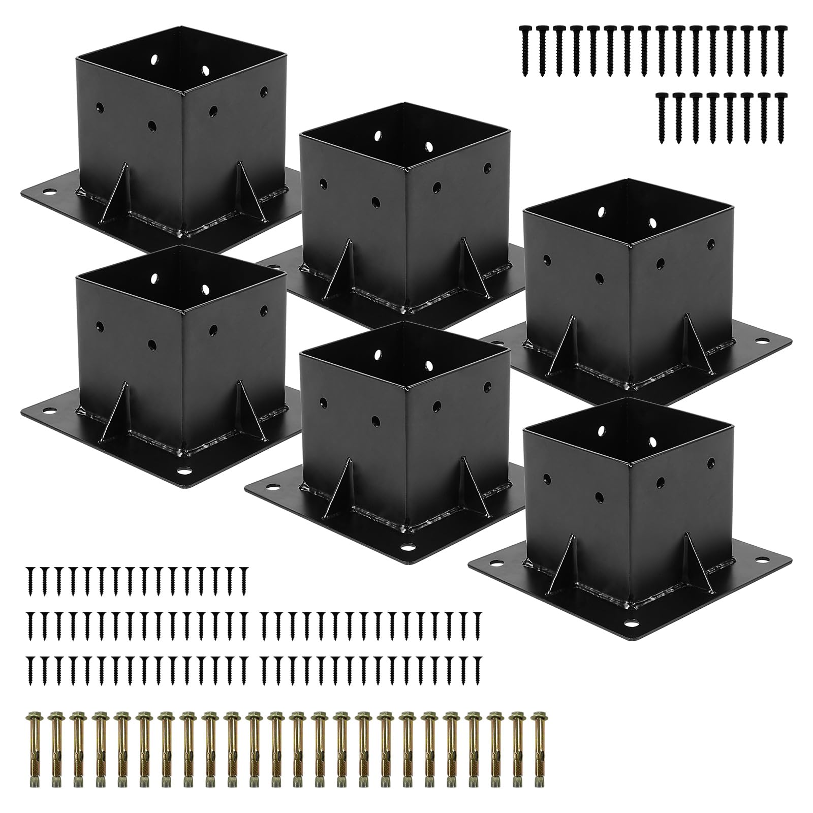Amazon.com: Rasugarlary 4x4 Post Base 6 PCS, Deck Post Anchor Base ...