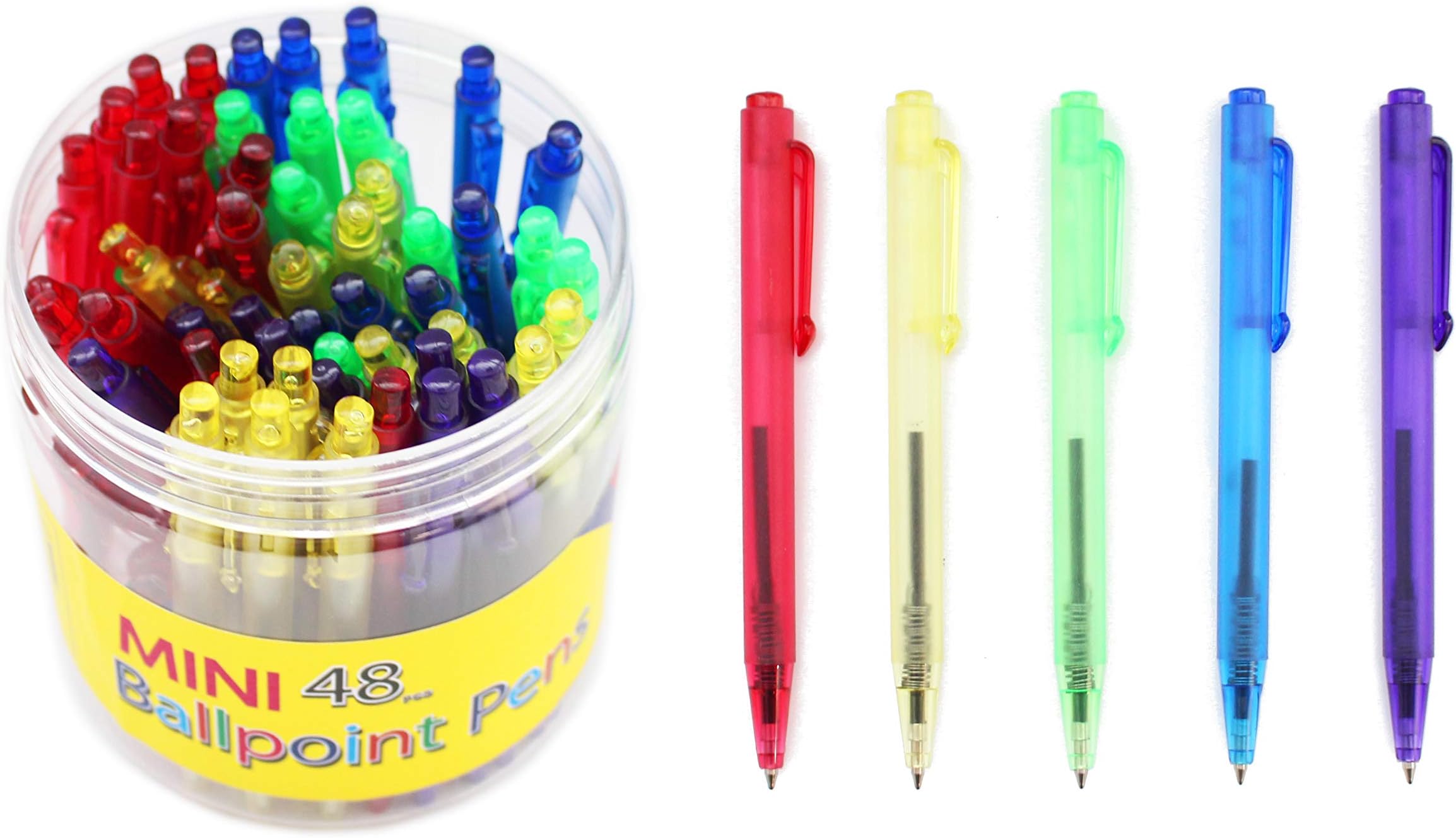 Amazon.com : SKKSTATIONERY 48 Pcs Mini Ballpoint Pens, 4" Retractable ...