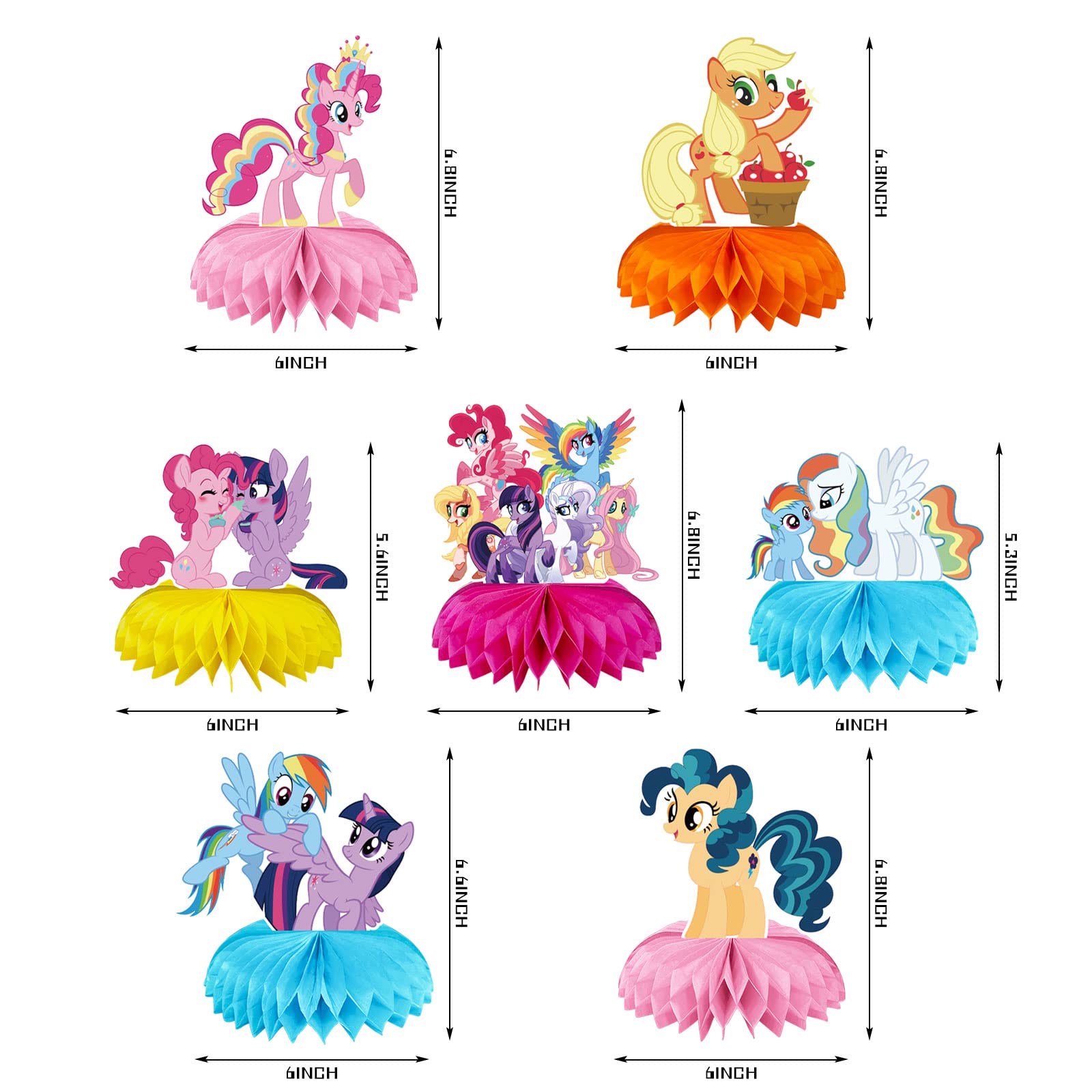 Pony Birthday Party Supplies 7pcs My Pony Girl Theme Table | Desertcart ...