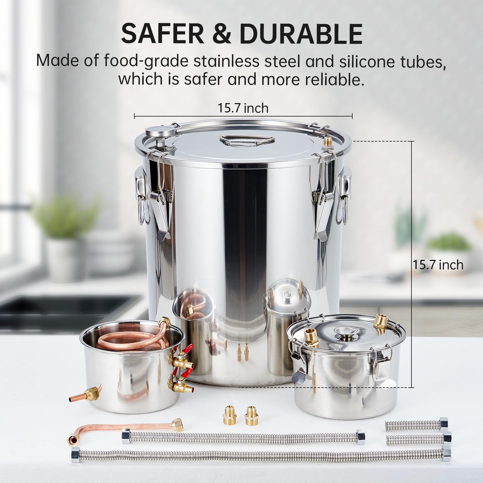 Snapklik.com : Alcohol Still 13.2 Gal/50 L Alcohol Distiller Stainless ...