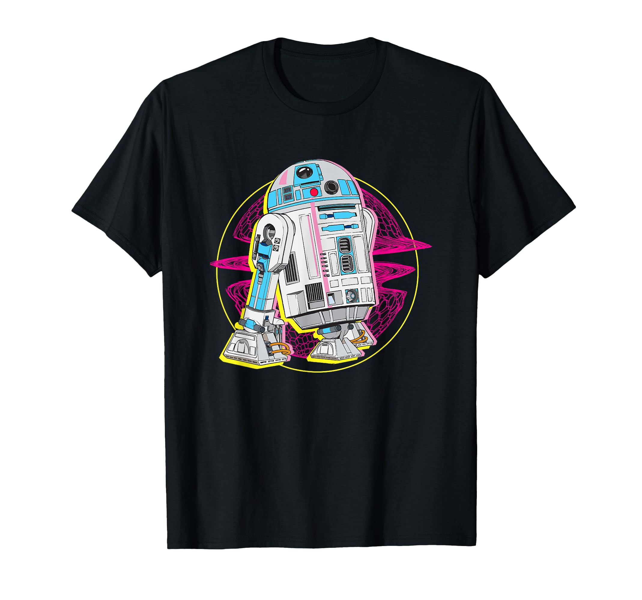 Amazon.com: Star Wars Iconic R2 D2 Neon Vapoerwave Big Chest Portrait T ...