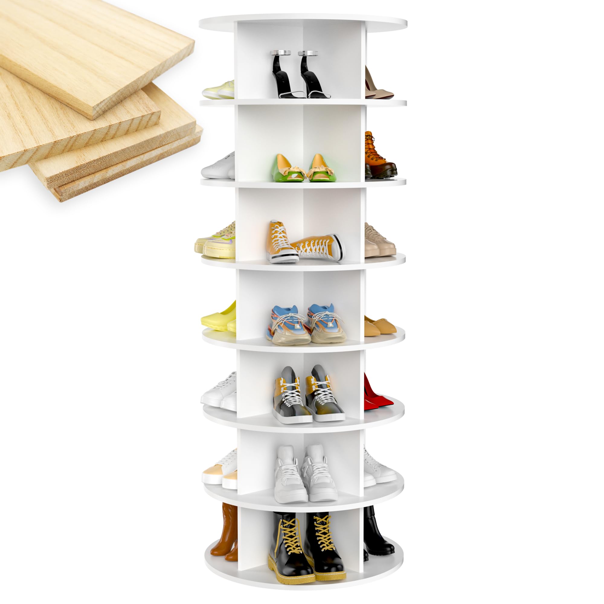 Amazon.com: Rosedate Rotating Shoe Rack Tower, 7-Tier Spinning Shoe ...