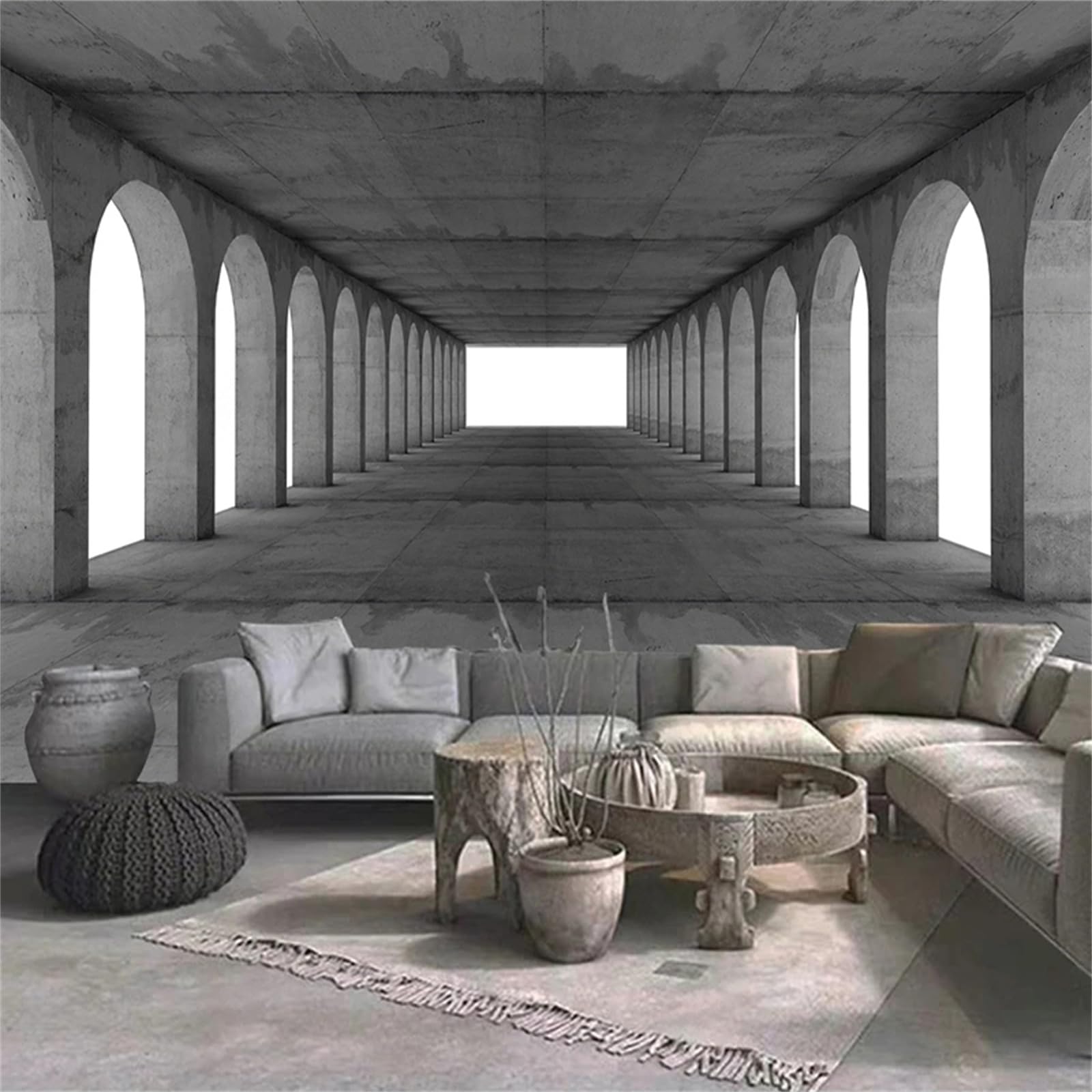 Amazon.com: Gray Cement Column Extension Space Wall Murals, Custom Any ...