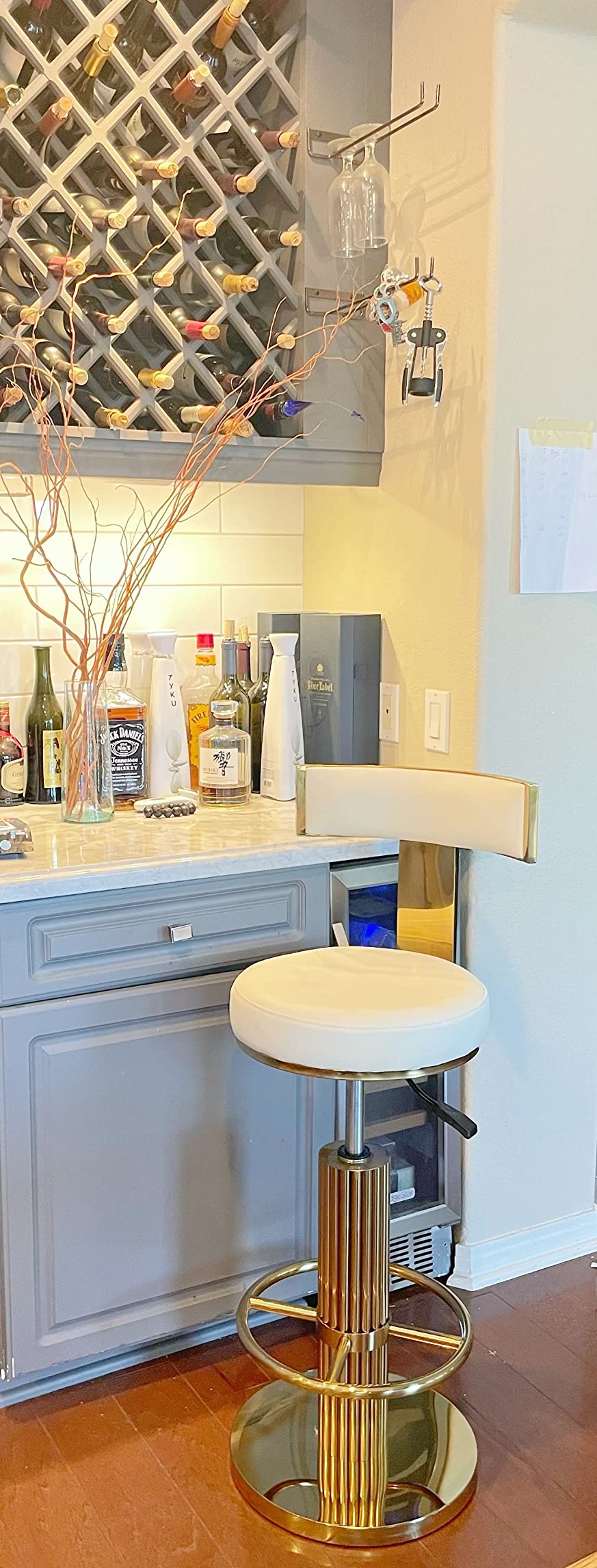 $13/mo - Finance FUNROLUX Swivel Bar Stools with Backrest, Modern ...