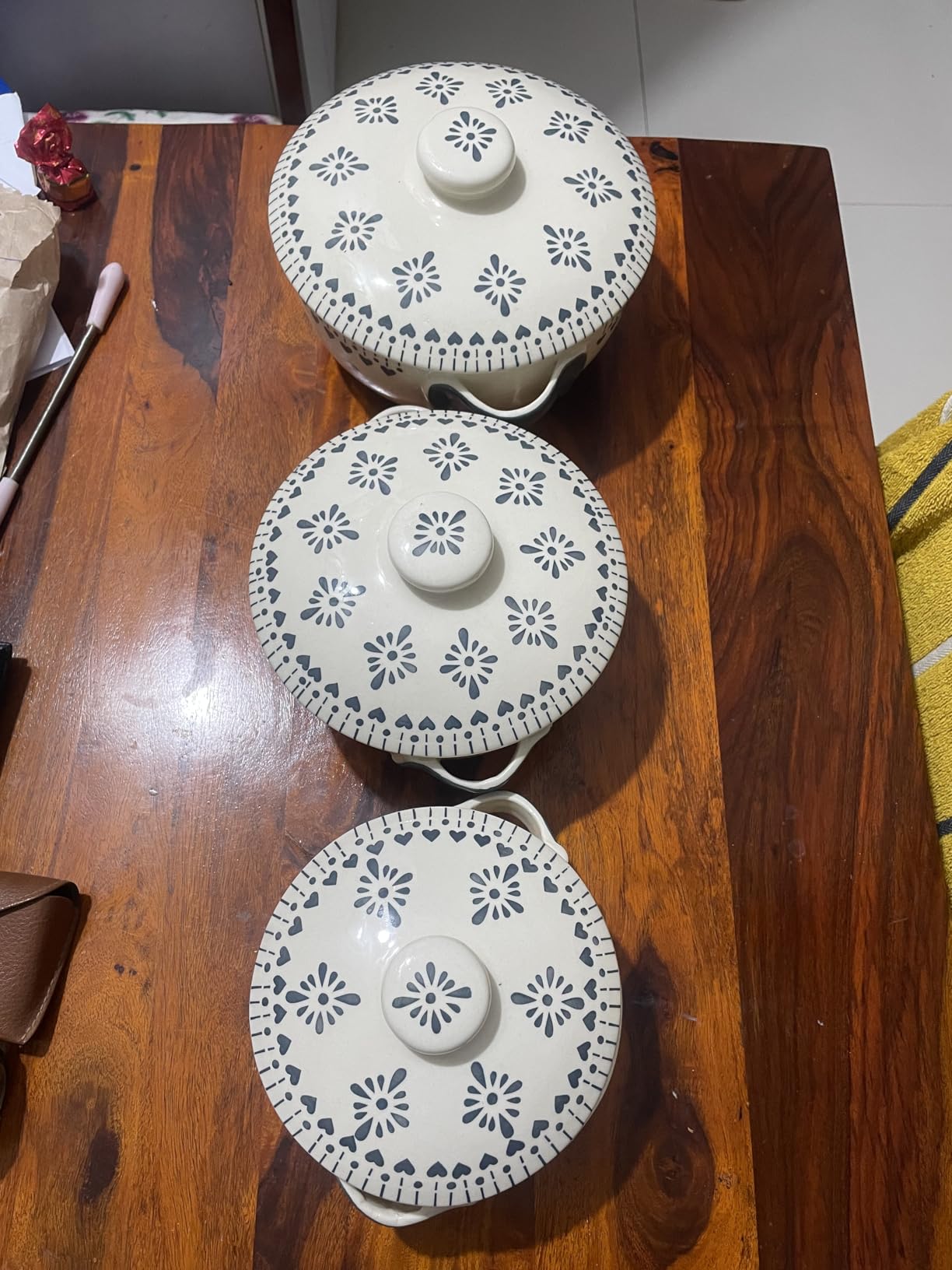 StyleMyWay Hand Painted Large Ceramic Serving Donga Set for Kitchen ...