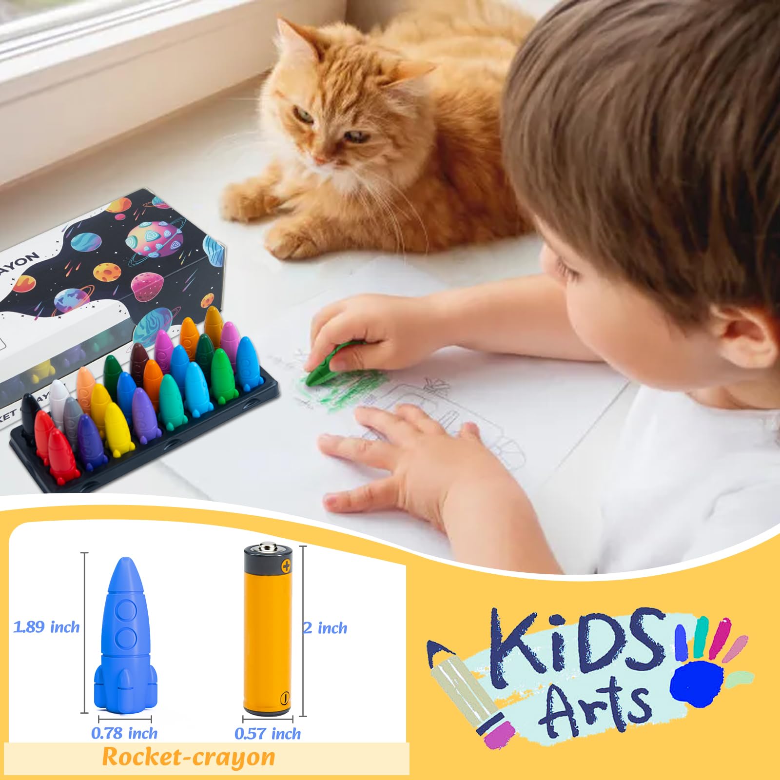 Snapklik.com : 12 Colors Crayons For Toddlers, Non-Toxic Washable ...