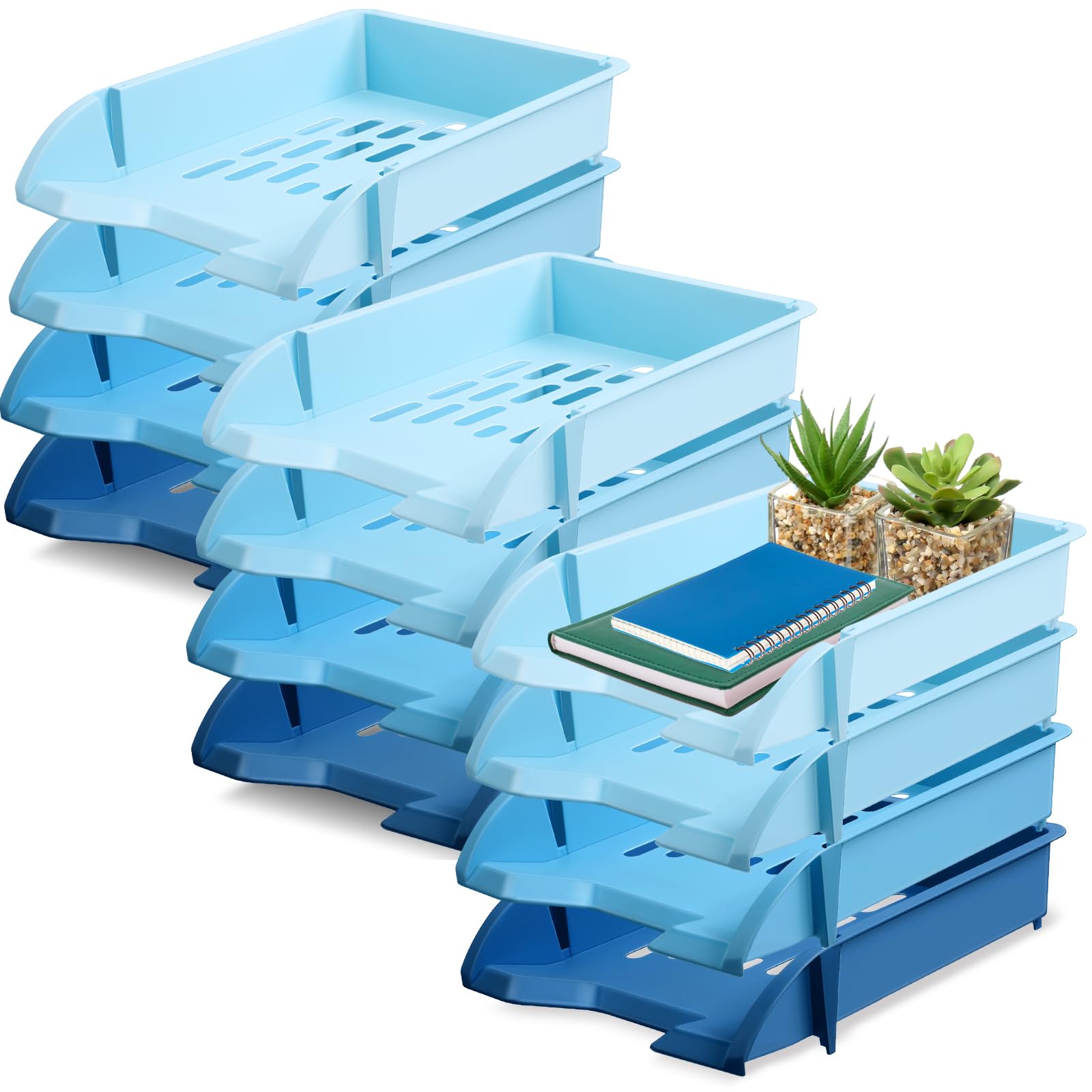 Amazon.com : ReliThick Stackable Paper Trays Organizer for Desk Letter ...