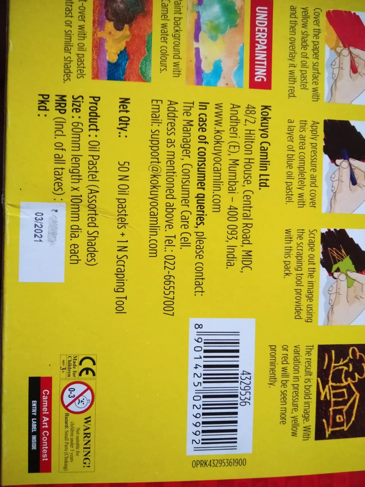 Camel Oil Pastel Colours, 50 Shades : Amazon.in: Home & Kitchen