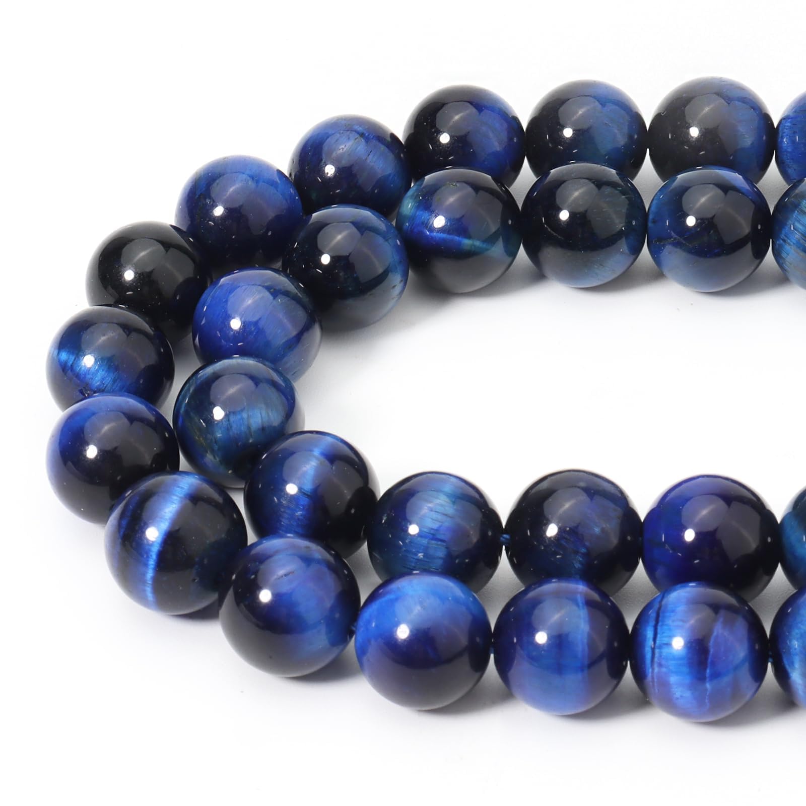 Amazon.com: Siomia 35pcs 10mm Natural Blue Tiger Eye Gemstone Beads ...