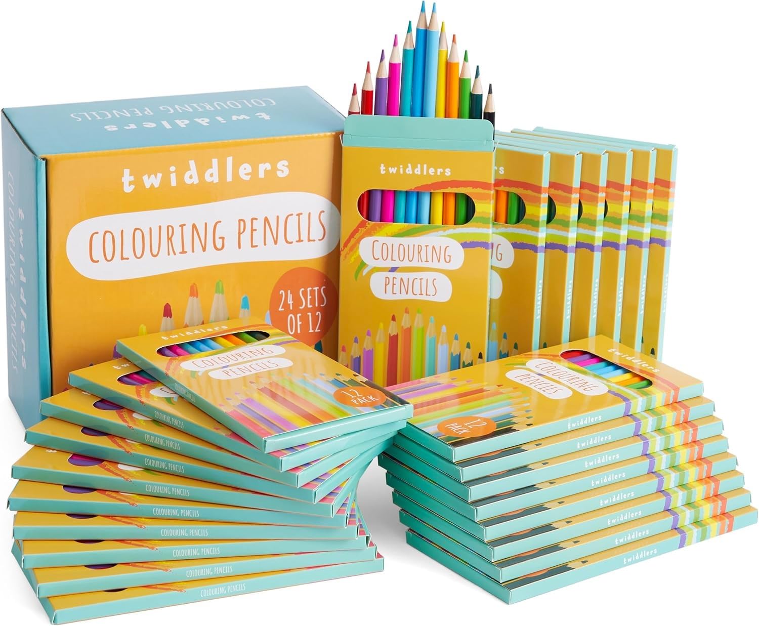 THE TWIDDLERS 24 Boxes of Colouring Pencils, 12 Pencils Per Box, 288 ...