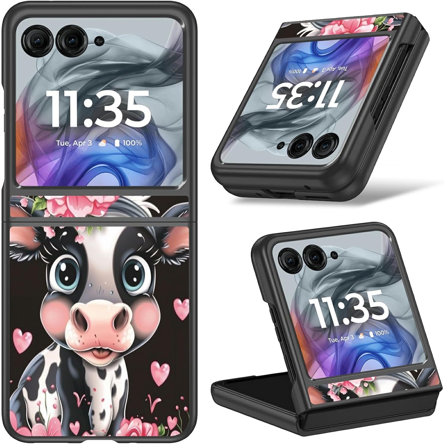 Amazon.com: Slim Case for Moto Razr 2024 with Pink Little Cow Print ...