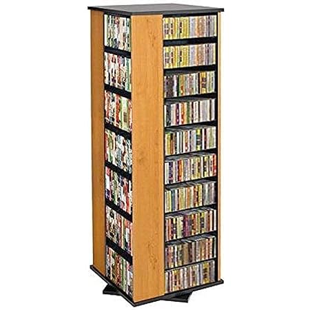 Amazon.com: Venture Horizon Revolving Media Tower 1000 - Oak/Black ...