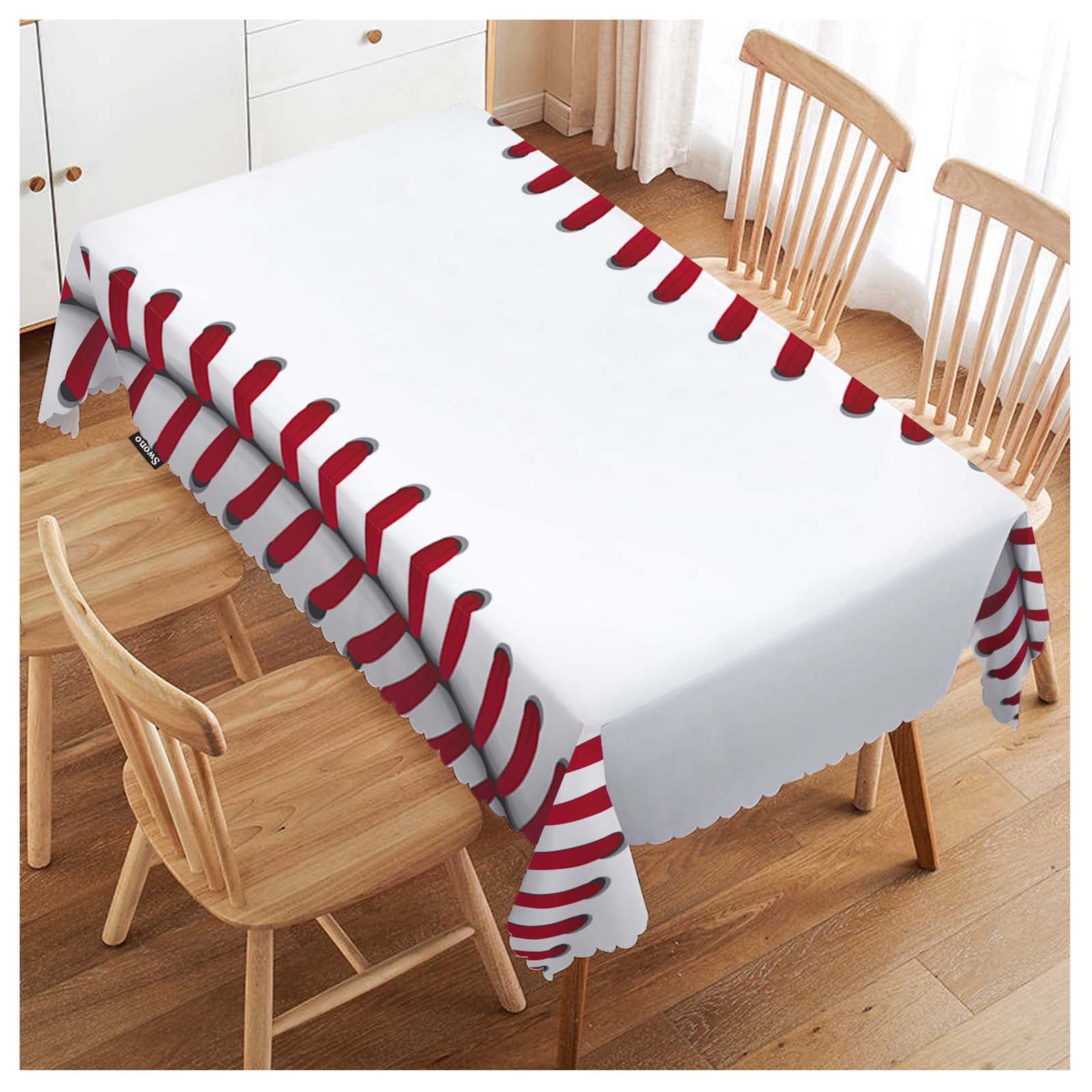 Amazon.com: Swono Rectangle Tablecloth Baseball Table Cover 52x70 Inch ...