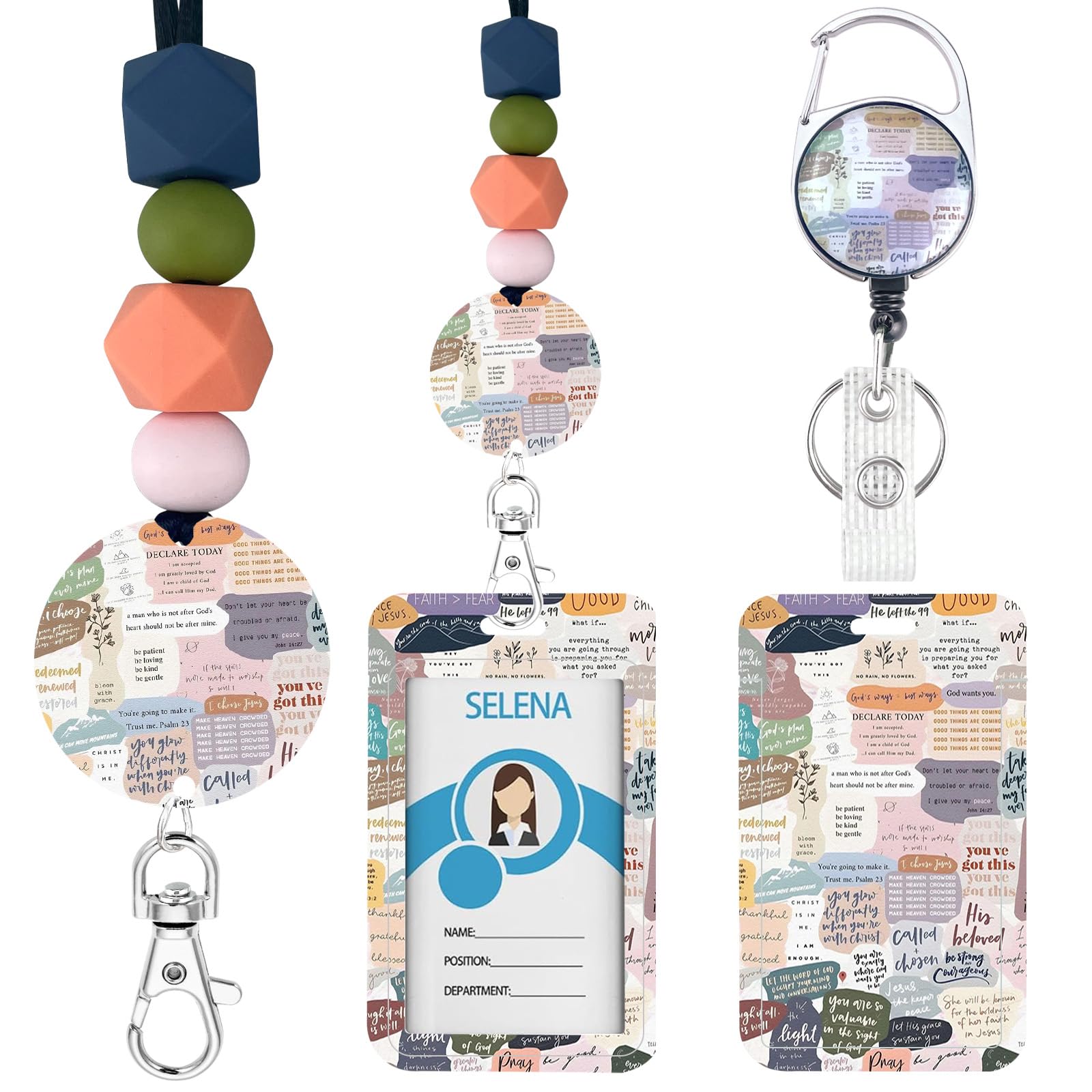 Snapklik.com : JINGSEN CuteWish Note Lanyards For Id Badges,Teacher Lanyard