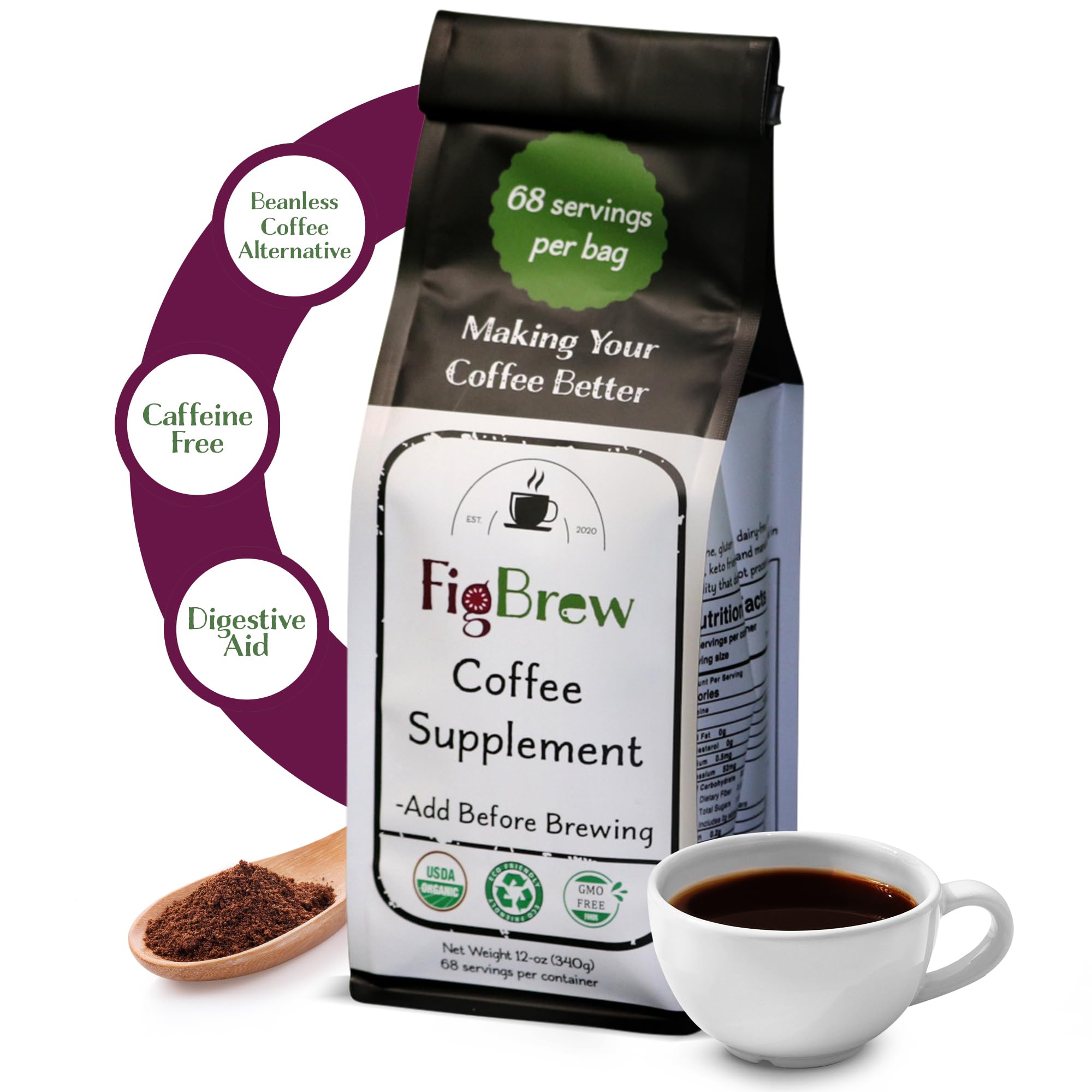 Amazon.com : FigBrew Beanless Coffee Supplement | Coffee Alternative ...