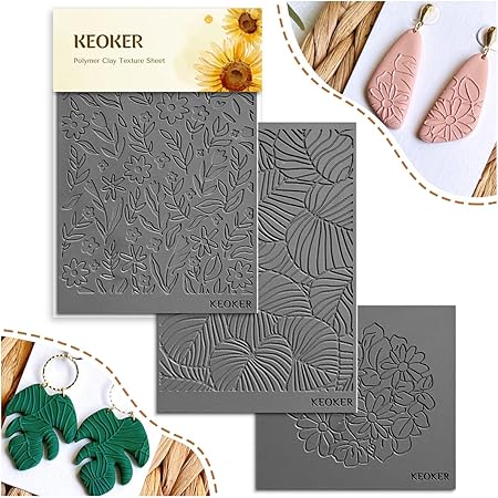 Amazon.com: Keoker Polymer Clay Texture Sheets, Clay Texture Mat for ...