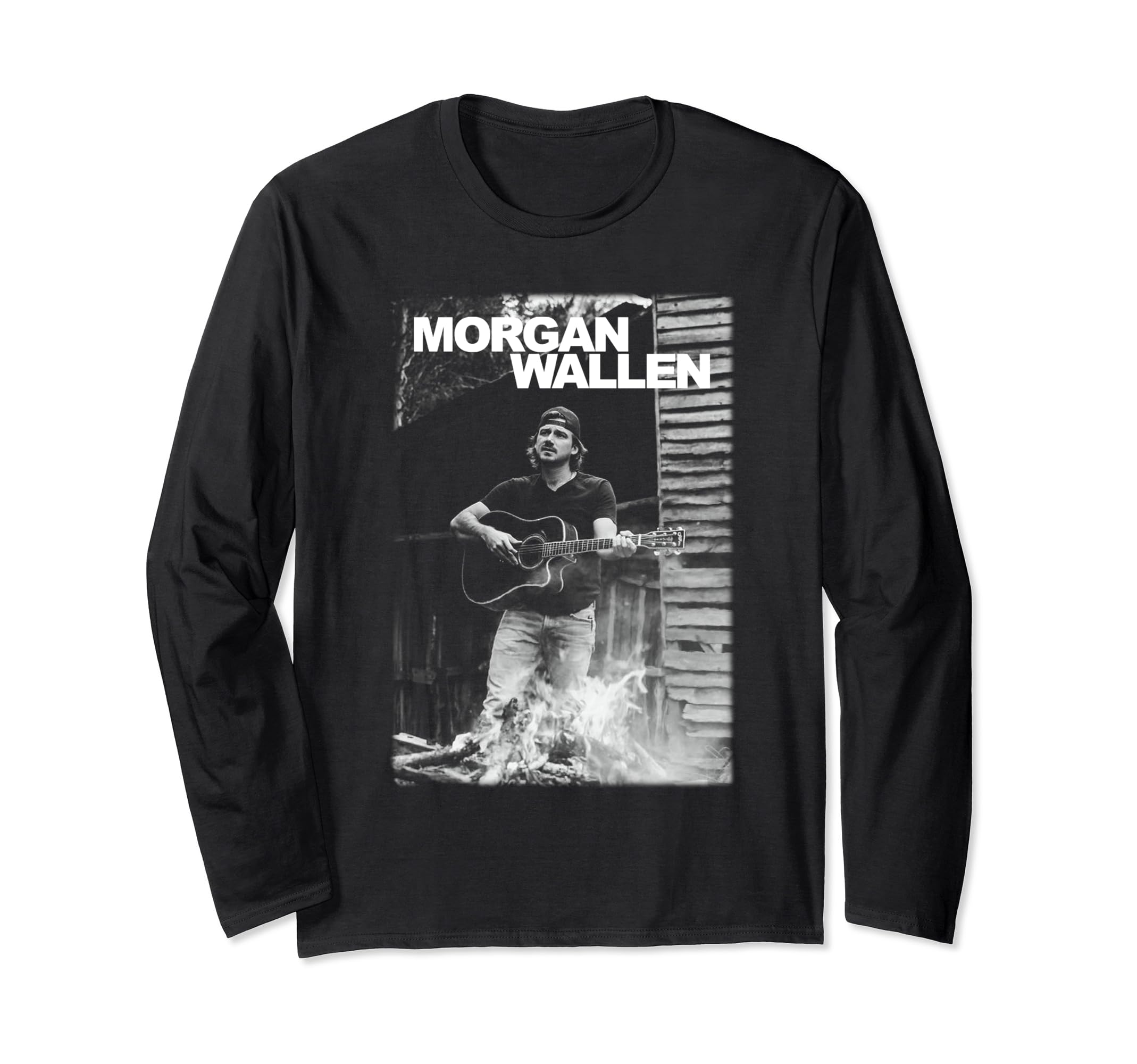 Amazon.com: Official Morgan Wallen Guitar Photo Long Sleeve T-Shirt ...