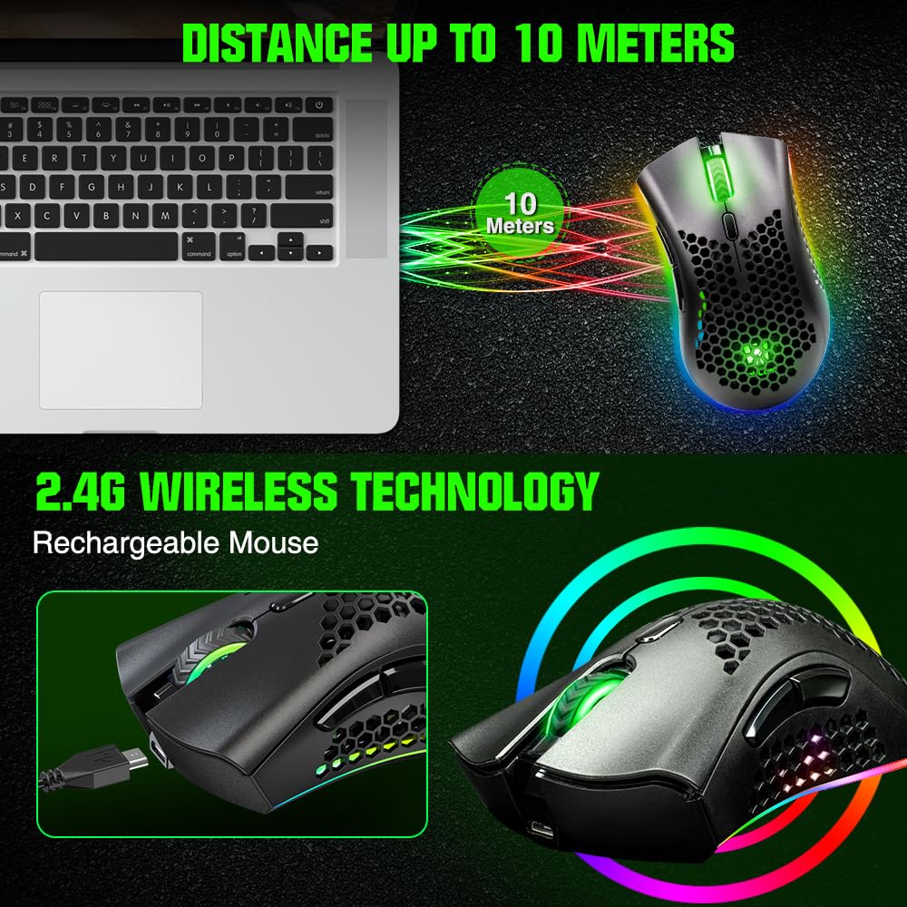 Snapklik.com : WolfLawS KM-1 Wireless Gaming Mouse, Computer Mice USB ...