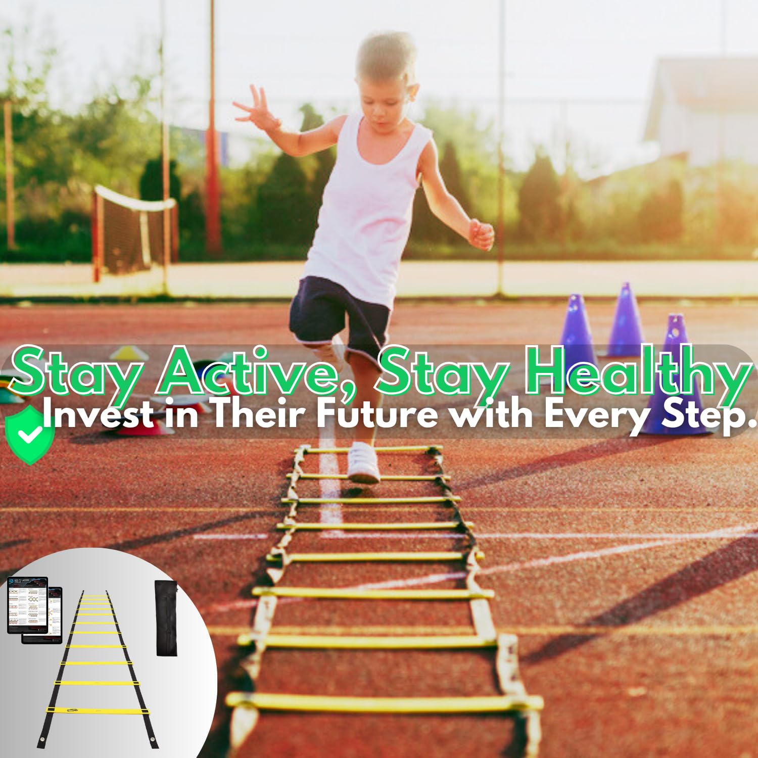 Snapklik.com : Invincible Fitness 20ft Agility Ladder - Enhance Speed