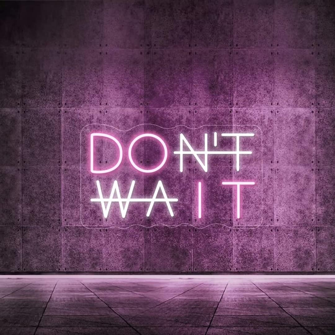 Don't Wait LED Neon Sign for Wall Decor, DO IT Gym Neon Signs LED Neon ...