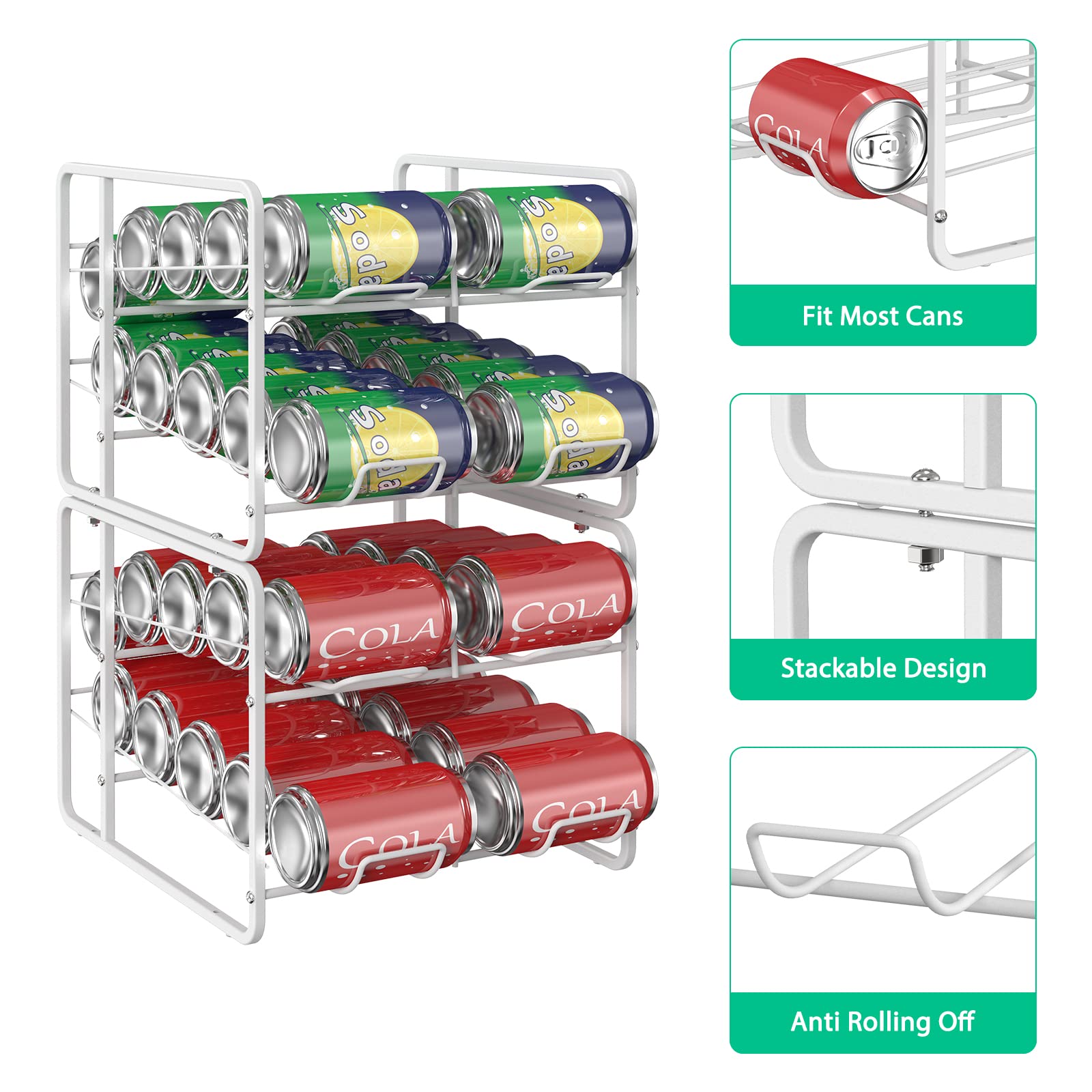 Snapklik.com : Smusei Stackable Soda Can Organizer Soda Rack Holder For ...