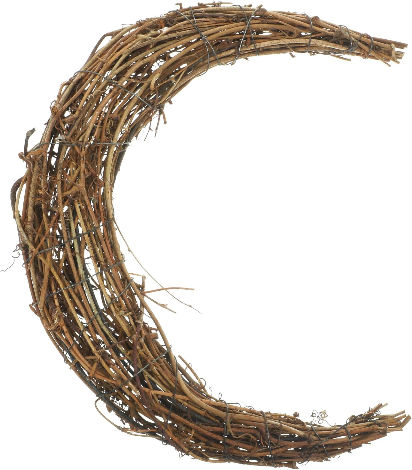 Amazon.com: Grapevine Moon Wreath DIY Rattan Yule Wreath Moon Shape, 11 ...