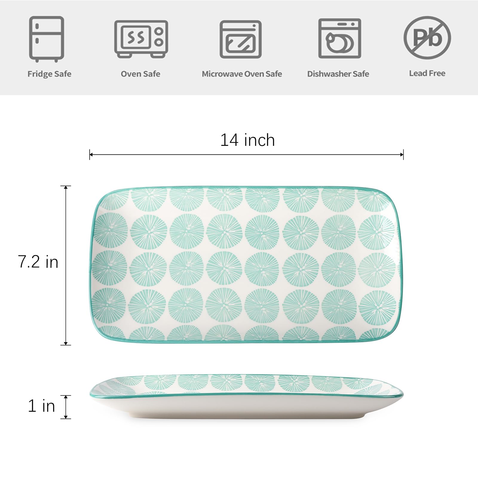 Snapklik.com : Ceramic Serving Platters, 14 Inch Serving Trays For ...