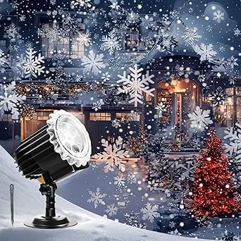 Amazon.com: Snowflake Projector Lights Outdoor, Upgraded HD LED ...