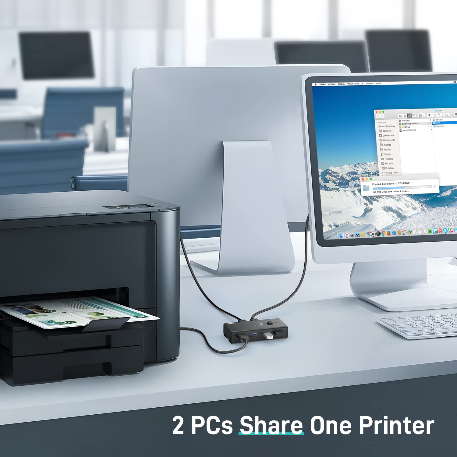 Snapklik.com : USB 3.2 Gen 1 KM Switch Selector, USB Switch Hub For 2 ...