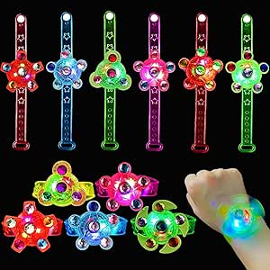 Amazon.com: 33 Pack LED Light Up Fidget Spinner Bracelets Party Favors ...